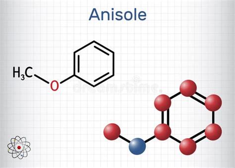 Anisole Methoxybenzene Methyl Phenyl Ether Molecule Sheet Of Paper