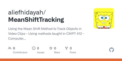 Github Aliefhidayahmeanshifttracking Using The Mean Shift Method To Track Objects In Video