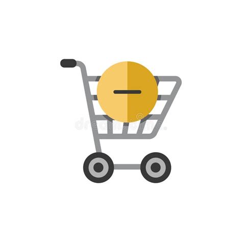 Shopping Cart Delete Product Flat Color Icon Commerce Vector