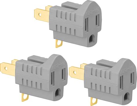 Measupro 3 Prong To 2 Prong Grounding Adapter Plug 4 Piece For Wall Outlets