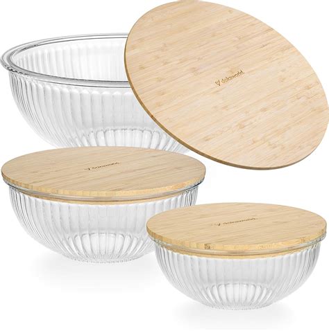 Dokaworld Glass Mixing Bowls Nesting Bowls Cute Collapsible Glass