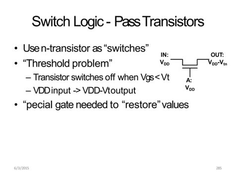 Gate Level Design Switch Logic Pass Transistors Ppt