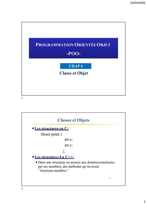 SOLUTION Ch 4 Classe Et Objet Studypool