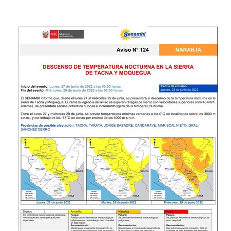 Aviso Meteorológico Dz7 No 124 2022 Descenso De Temperatura En La