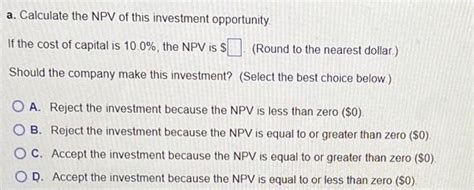 Solved B Calculate The IRR And Use It To Determine The Chegg Com