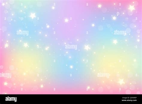 Arco iris fantasía unicornio fondo Ilustración holográfica en colores