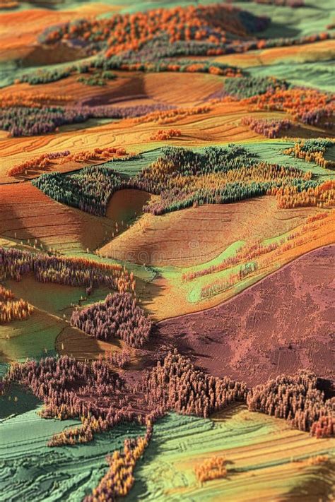 3d Lidar Gis Map Of A Rural Area Highlighting Elevation Forest Density