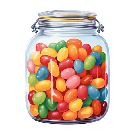 Glass Jar Filled Colorful Jelly Beans 58060219 Png