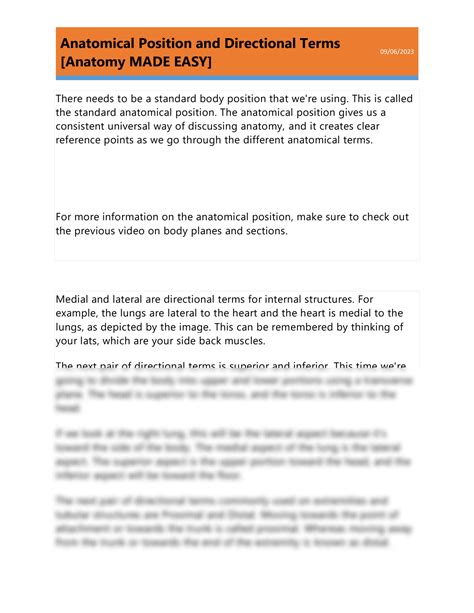 Solution Anatomical Position And Directional Terms Studypool