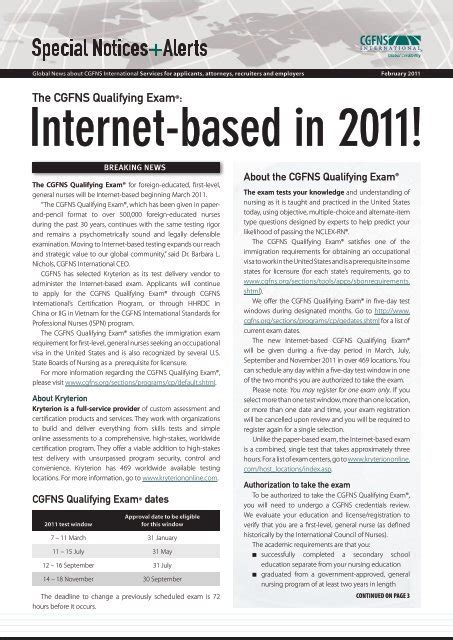 The Cgfns Qualifying ExamÂ®