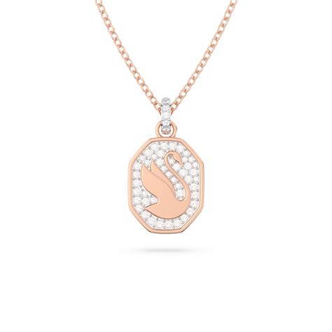Colgante Signum Cisne Blanco Baño tono oro rosa Tienda Online