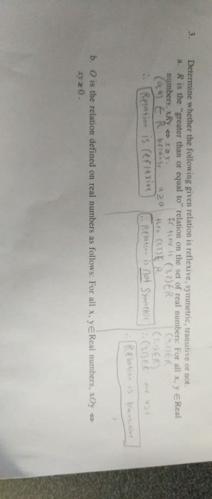 Solved 3 Determine Whether The Following Given Relation Is