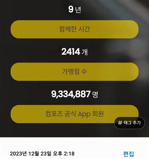 잡담 방탄 뷔 모델 발표 후 260만명 이상 증가한 컴포즈커피 앱 가입자수 인스티즈instiz 연예 카테고리