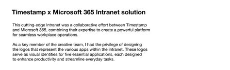 Timestamp And Microsoft 365 Intranet Logos Behance