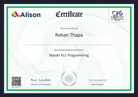 completed master plc programming certification rohan thapa posted on