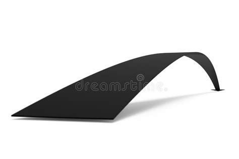 Black Direction Arrow Curves Over Long Distance To Far Away Point Stock