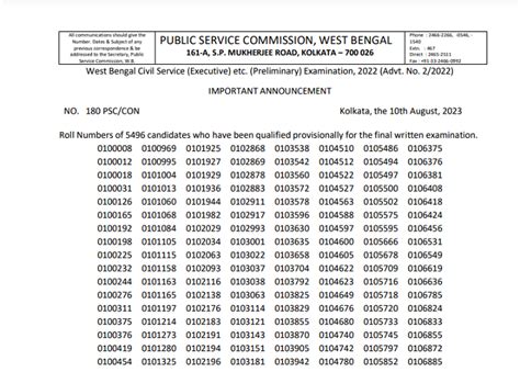 Wbcs Prelims Result 2023 Download Cut Off Marks Dates