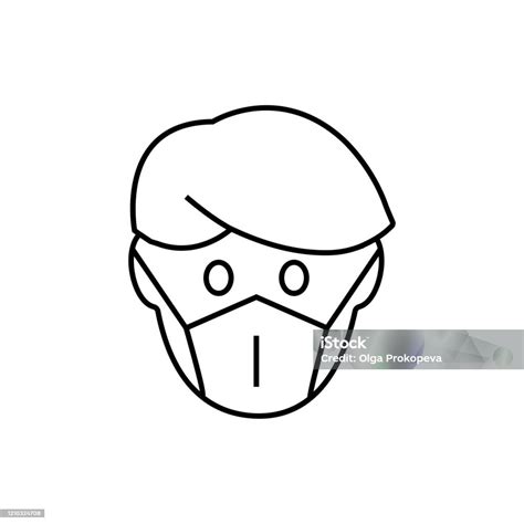 男子臉與面具圖示向量在時尚的平面風格白色背景上的徽標圖形設計向量圖形及更多人圖片 人 人的臉部 人的頭部 Istock