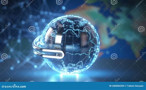 Network Concept A Shielded Globe Representing Secure Worldwide Data