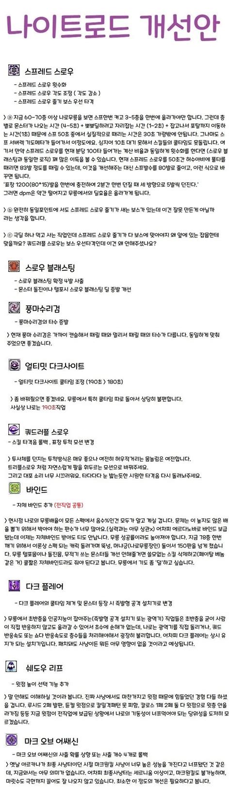메이플스토리 인벤 ⭐️⭐️⭐️ 나이트로드 개선안 ⭐️⭐️⭐️ 메이플스토리 인벤 도적 직업게시판