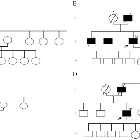 Pedigrees Of Patients Carrying Brca1 2 Deleterious Mutations A Brca1
