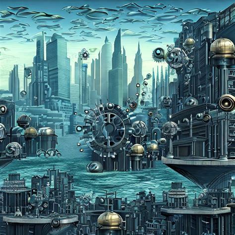 Stabilityai Stable Diffusion Steampunk City Under Water Rapture In Style Of Art Deco D