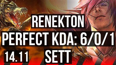 Renekton Vs Sett Top 601 Dominating Euw Master 1411 Youtube