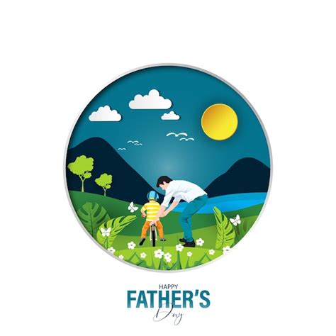 Feliz Cartão Do Dia Do Pai Vetor Premium