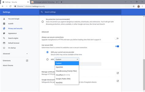how to enable dns over secure dns in chrome brave edge