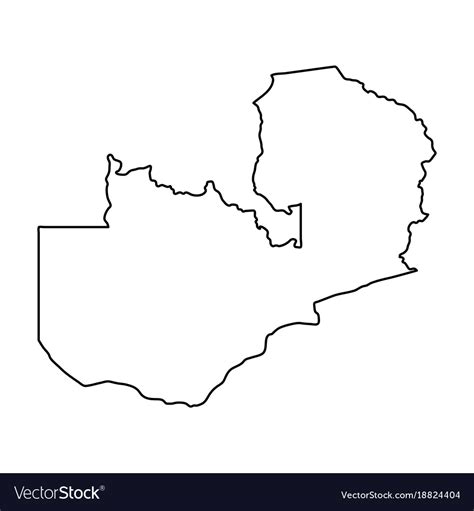 Zambia Map Black Contour Curves On White Vector Image