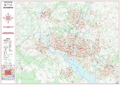 Postcode City Sector Map Southampton Digital Download Uk