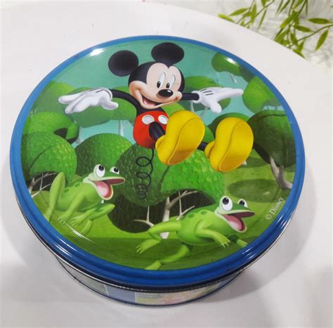 Disney Mickey Mouse Biscuit Cookies Tin Container Collectable Hobbies