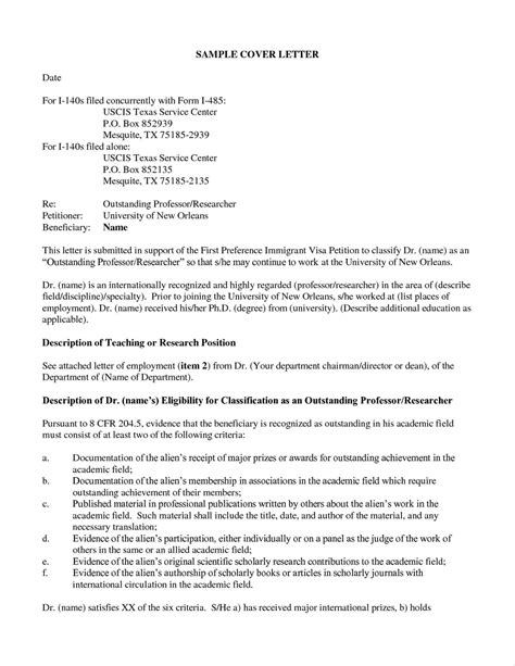 Uscis Cover Letter Sample For I 485