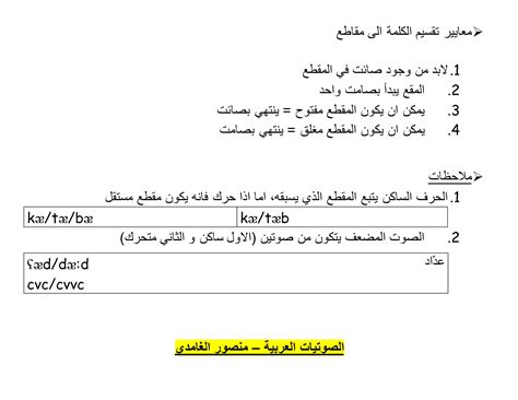 Syllable Structure In Msa Docx