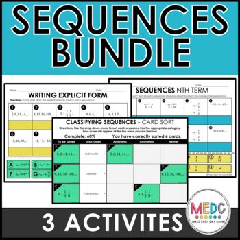 Arithmetic And Geometric Sequences Activity BUNDLE By Make Each Day Count