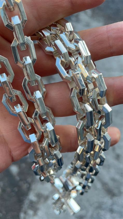 Цепь якорная с гранями 280 гр цена 61600 р серебро 925 пробы Мужские ювелирные изделия