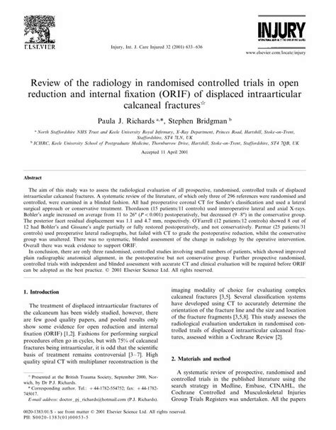 Pdf Review Of The Radiology In Randomised Controlled Trials In Open