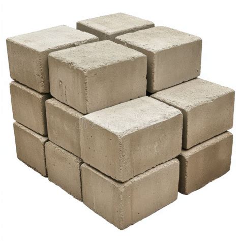 Stack Of Raw Concrete Blocks Arranged In A Neat Formation For Construction Use Stock Photo