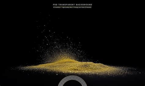 Sand Explosion On Black Background Throwing Freeze Stop Motion Object Design Premium Ai