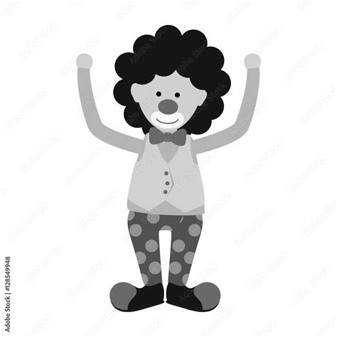 Circus Clown Cartoon Icon Vector Illustration Graphic Design Stock