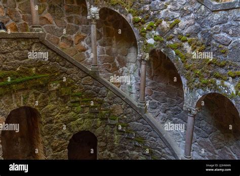 View Of The Initiation Well Inside Of Quinta Da Regaleira Palace At