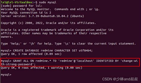 installing redmine software on ubuntu18 4 1 database creation and