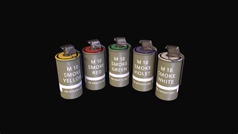 3d Model M18 Colored Smoke Grenade Vr Ar Low Poly Cgtrader