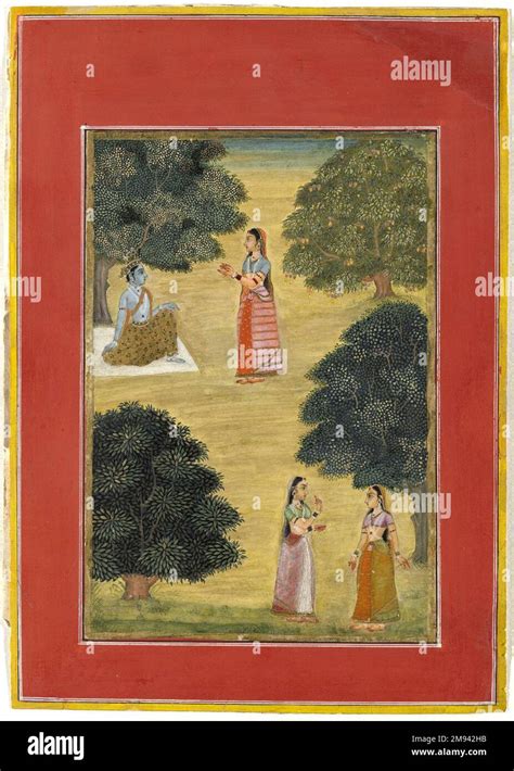 Krishna And Radha Ruknudin 1684 Opaque Watercolor On Paper Image