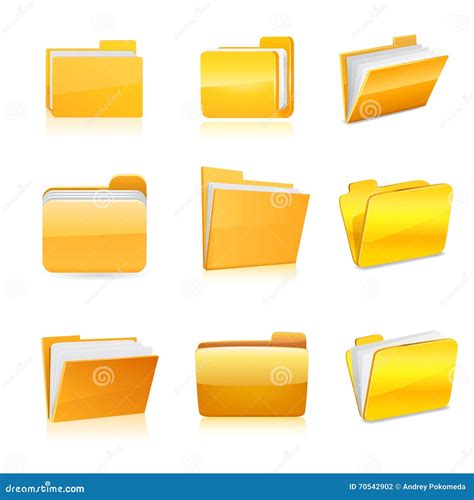 Set Of Computer Folder Vector Stock Vector Illustration Of