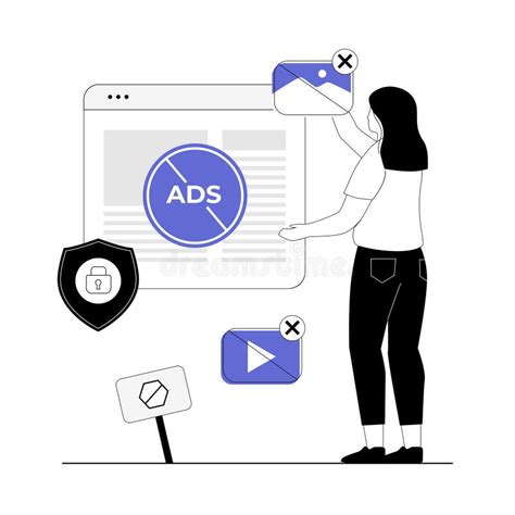 ad blocking concept no advertising anti spam protection without ads