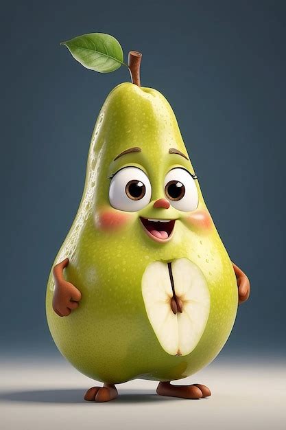 Premium Photo Adorable Pear Animated Character