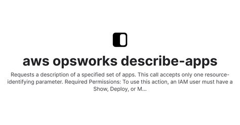 Aws Opsworks Describe Apps Fig