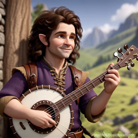 Halfling Bard With Banjo Stable Diffusion Online