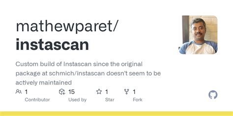 github mathewparet instascan custom build of instascan since the